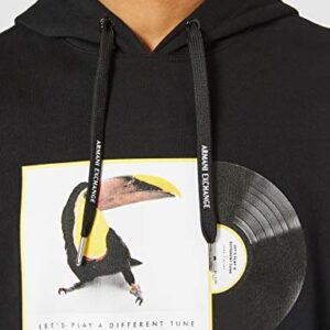 A | X ARMANI EXCHANGE Men's National Geographic Limited Edition Hoodie Sweatshirt, Black Toucan, Large