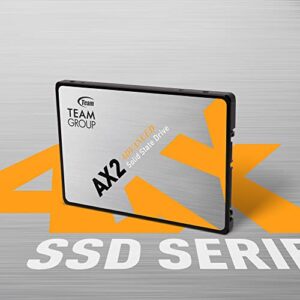 TEAMGROUP AX2 1TB 3D NAND TLC 2.5 Inch SATA III Internal Solid State Drive SSD (Read Speed up to 540 MB/s) Compatible with Laptop & PC Desktop T253A3001T0C101