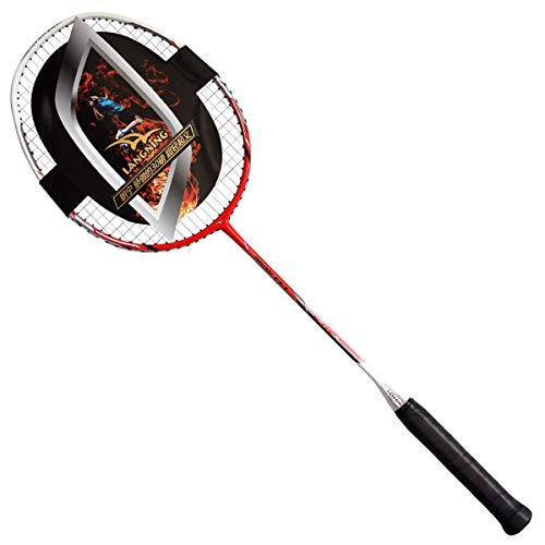 LANGNING Badminton Rackets Set of 2, Upgrade Carbon Lightweight Aldult Badminton Racket for Professional Athletes Training and Competition (3bells)