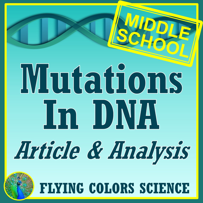 DNA Mutations Informational Text Article and Worksheet NGSS MS-LS3-1