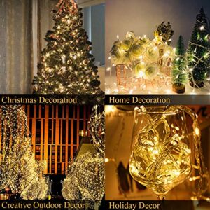 Koxly Outdoor String Lights 200 LED 66FT Long Fairy Tree Light with Remote Control Timer Waterproof Christmas Decorative Extendable Lights Plug in 8 Modes Twinkle Lights for Wedding Party Holiday