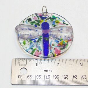 Handmade Iridescent Cobalt Blue Dragonfly Summer Round Garden Ornament Sun Catcher