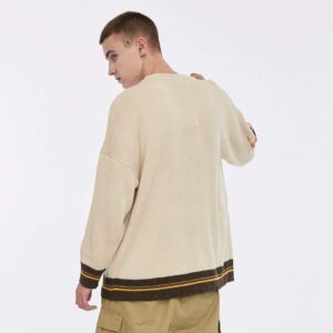 Aelfric Eden Van Gogh Sweater Oversized Pullover Sweater Cable Knit Sweater Men Graphic Sweater Beige