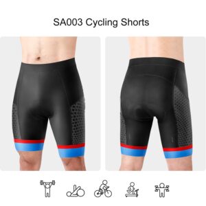 INBIKE Bike Shorts Men with Padding Bicycle Cycling Chamois Pants Tights 3D Padded Cycle Rider Biking Clothing Blue Large