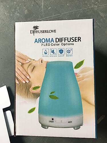 Diffuserlove Essential Oil Diffuser 200ML Aroma Diffuser Mist Humidifiers with 7 Color LED Lights, Auto Shut-Off Function for Bedroom Office Room House