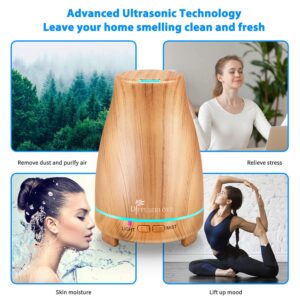 Diffuserlove Essential Oil Diffuser 200ML Aroma Diffuser Mist Humidifiers with 7 Color LED Lights, Auto Shut-Off Function for Bedroom Office Room House