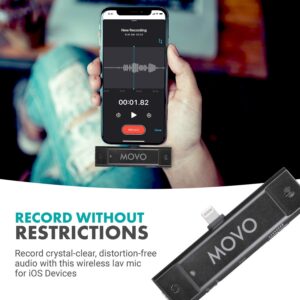 Movo Edge-DI Wireless Lavalier for iPhone - Perfect Compact Lav Mic for Smartphone Gimbal Stabilizer - Great for Vlogging, Filming, Teachers, and More - Compatible with DJI Osmo OM 4, 5