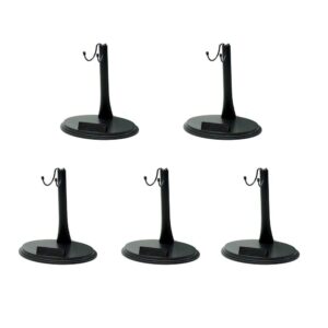 nanshine 5 pcs action figure stand 1/6 scale model stand 12 inch, black holder support base bracket for model, action figure base display stand u type simple packaging- detachable adjustable height