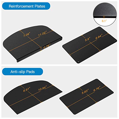 HUANUO Steel Monitor Mount Reinforcement Plate for Thin, Glass and Other Fragile Tabletop, Steel Bracket Plate Fits Most Monitor Stand C Clamp Installation