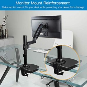 HUANUO Steel Monitor Mount Reinforcement Plate for Thin, Glass and Other Fragile Tabletop, Steel Bracket Plate Fits Most Monitor Stand C Clamp Installation