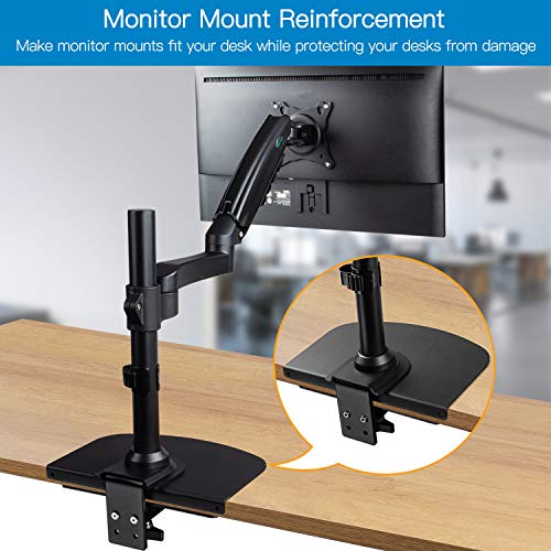 HUANUO Steel Monitor Mount Reinforcement Plate for Thin, Glass and Other Fragile Tabletop, Steel Bracket Plate Fits Most Monitor Stand C Clamp Installation