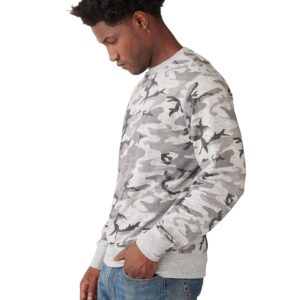 Lucky Brand Men's Long Sleeve Crew Neck Sweatshirt, Grey Camo, S