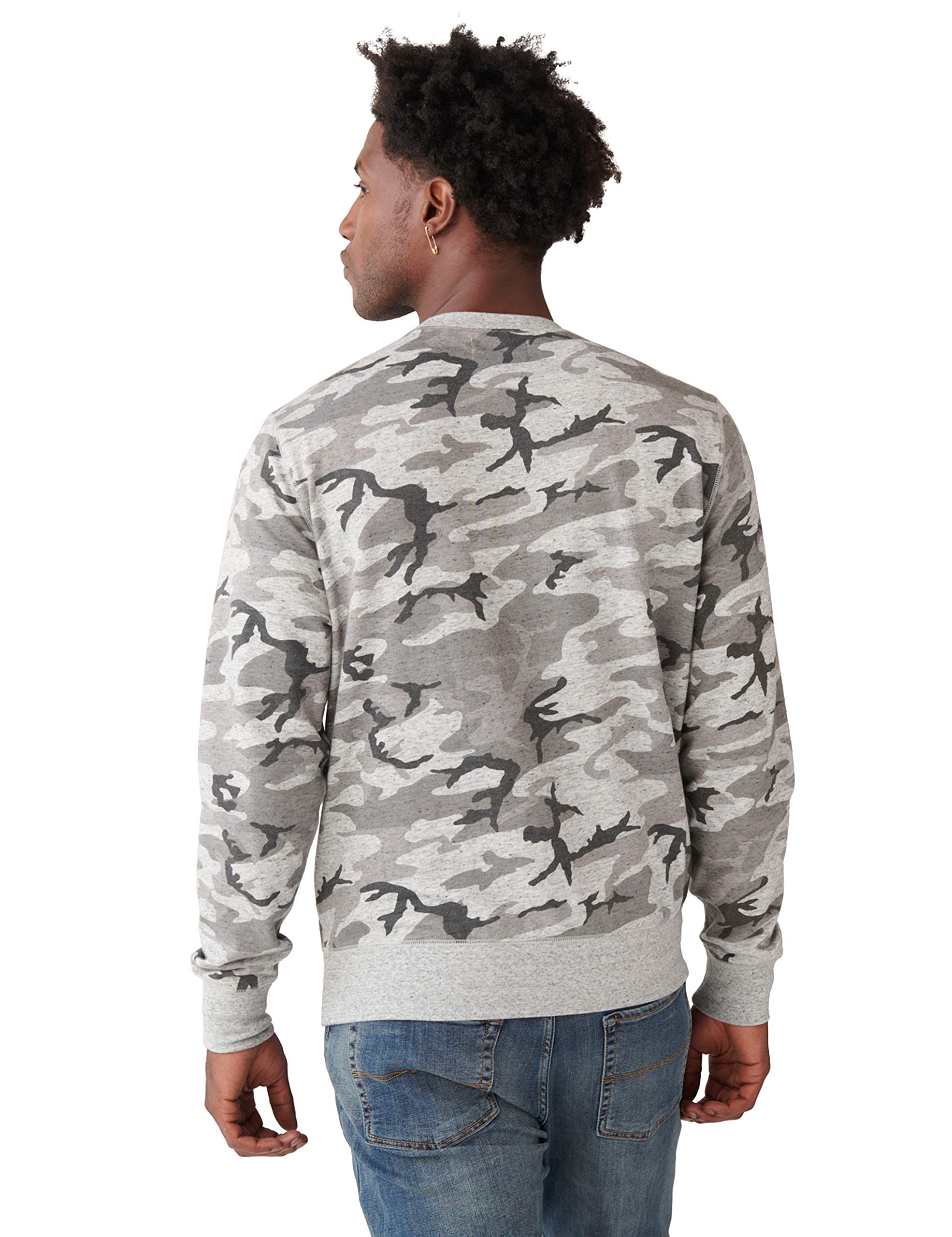 Lucky Brand Men's Long Sleeve Crew Neck Sweatshirt, Grey Camo, S