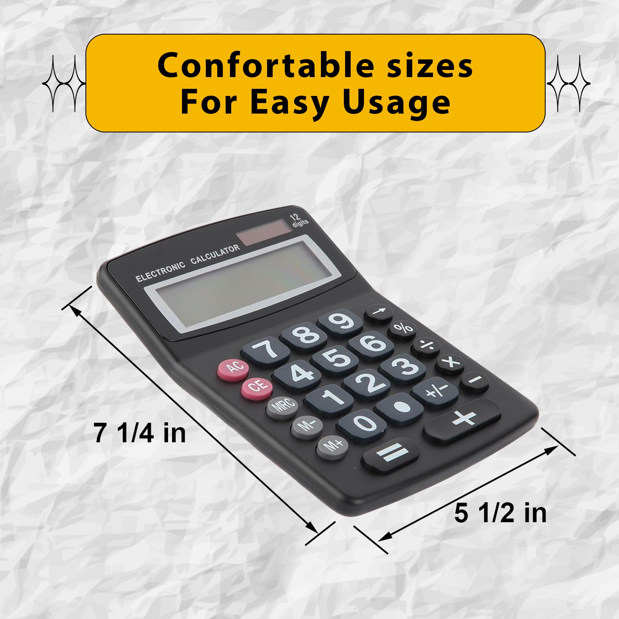 Lily' Home Jumbo 12 Digit with Solar Power, Large LCD Display - Desktop Calculator, Dual Power, Large Button Design, Battery Operation, Easy-to-Read Tilted, for Home, Office, School, Class & Business