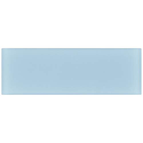 Contempo Blue Gray 4 in. x 12 in. Frosted Glass Tile Sample