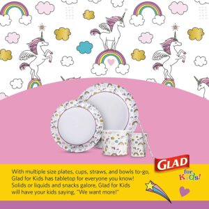 Glad for Kids Unicorn Paper Cups, 20 Count - 6 Pack White Paper Cups with Unicorn Design for Kids - Heavy Duty Disposable Paper Cups for Everyday Use and All Occasions, 120 Cups Total