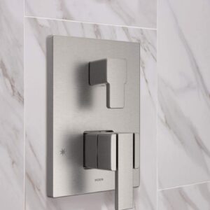 Moen UTS9011BN 90 Degree M-CORE 3-Series 2-Handle Shower Trim with Integrated Transfer, Valve Required, Brushed Nickel