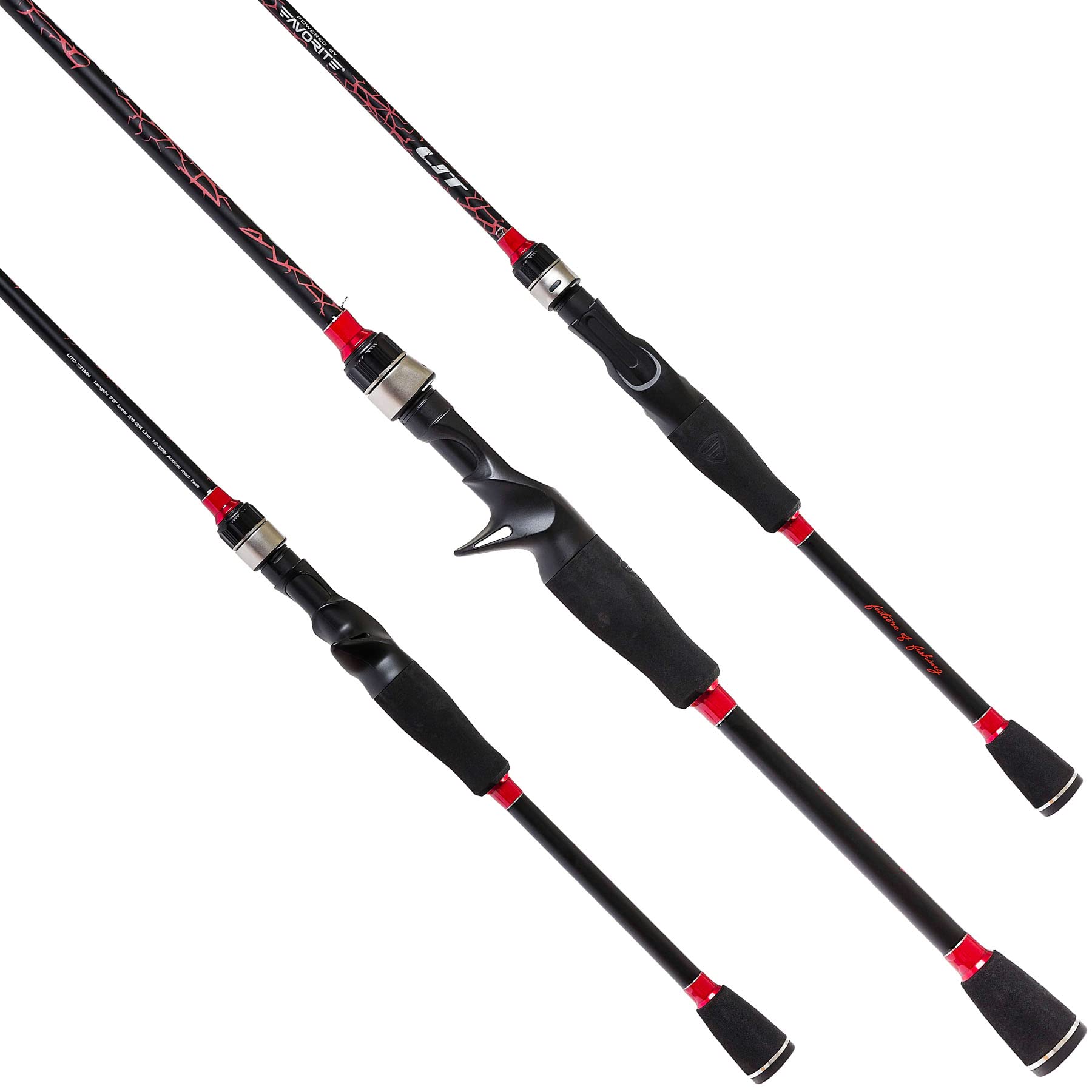 FAVORITE Lit Spinning and Bait Casting Fishing Rods | Light Weight Carbon Fiber Graphite Blend Fishing Rod