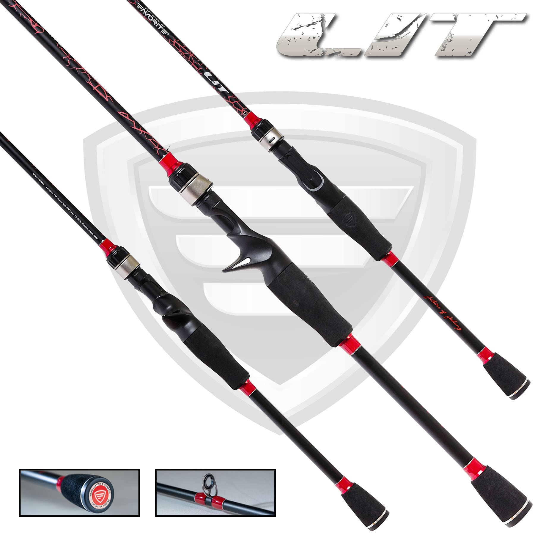 FAVORITE Lit Spinning and Bait Casting Fishing Rods | Light Weight Carbon Fiber Graphite Blend Fishing Rod