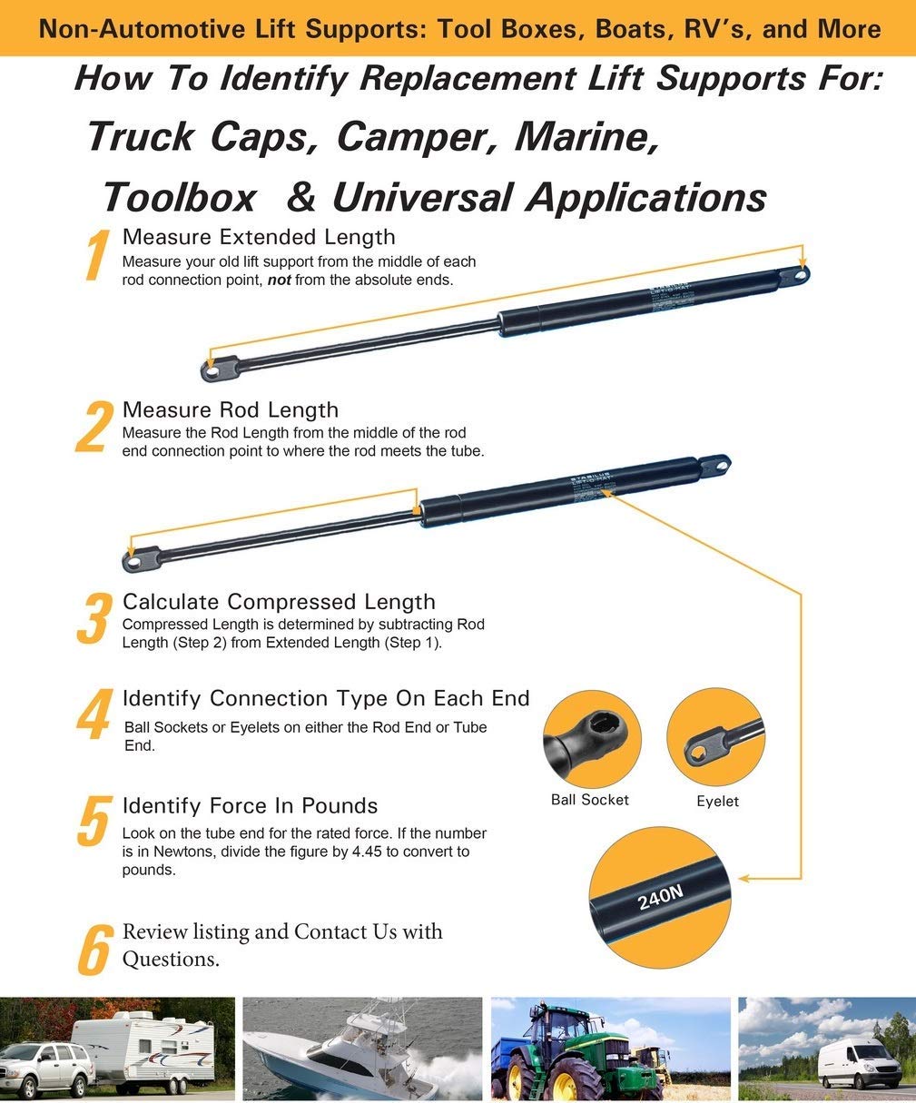 2Pcs Front HOOD Struts Lift Supports Compatible With FORD 2002-2005 EXPLORER (Note:) Shock Gas Spring Prop Rod