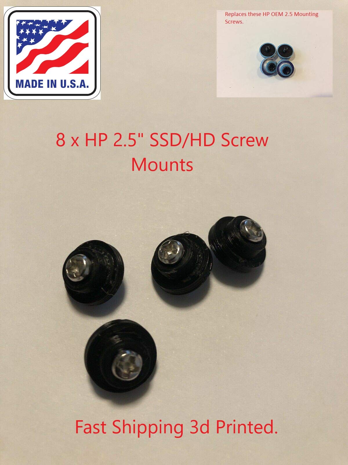 LN 8X 2.5 Hard Drive Mounting Screws for HP 6000 6005 Pro 8000 8100 8200 EliteDesk ProDesk DC7800 7900 G1 G2 USFF 3D Printed