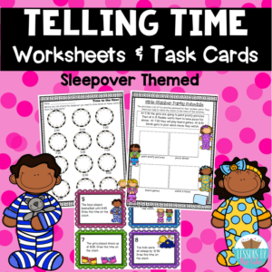 telling time on analog clocks mega pack- worksheets & center activities