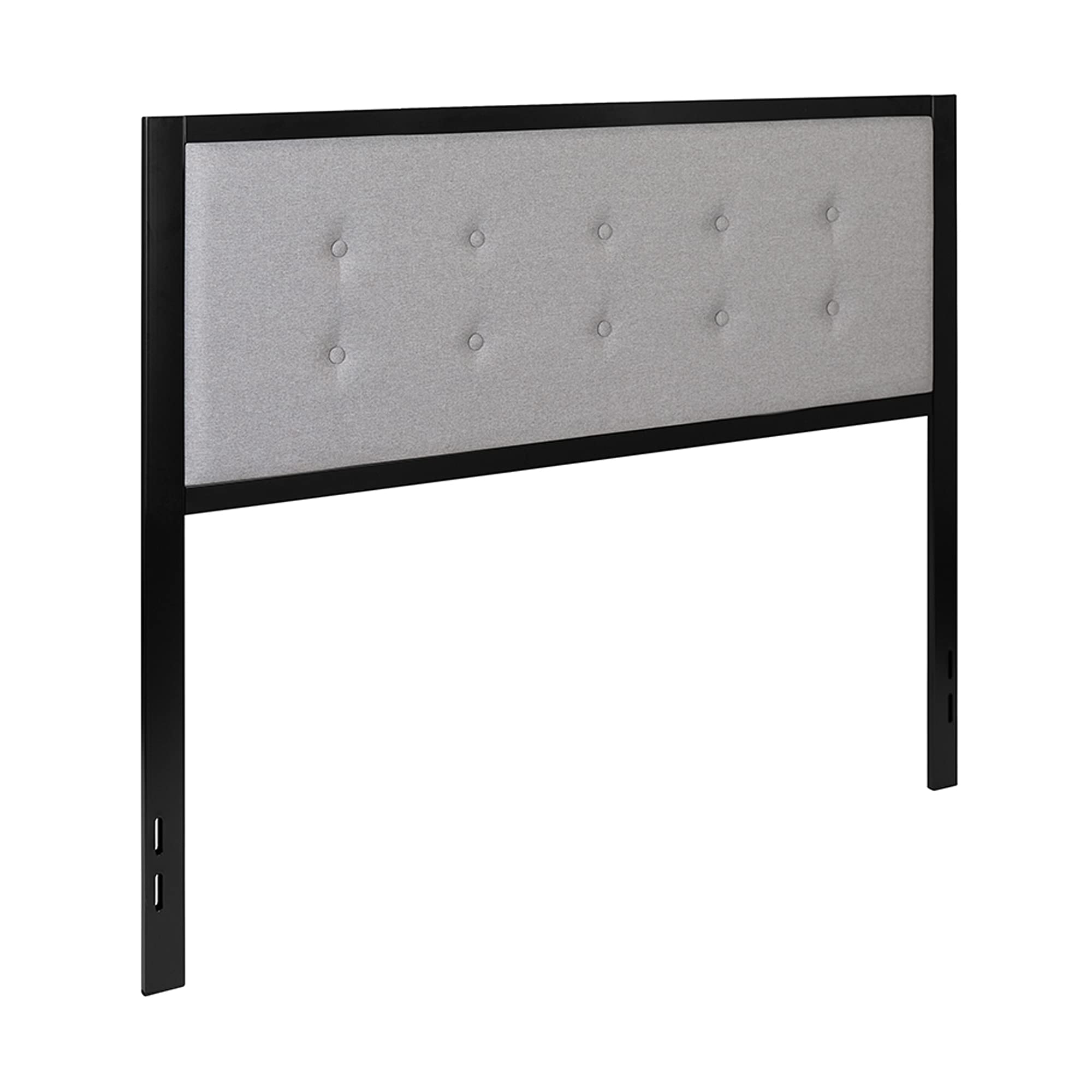 Flash Furniture Bristol Metal Tufted Upholstered Queen Size Headboard in Light Gray Fabric