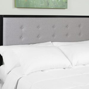 Flash Furniture Bristol Metal Tufted Upholstered Queen Size Headboard in Light Gray Fabric