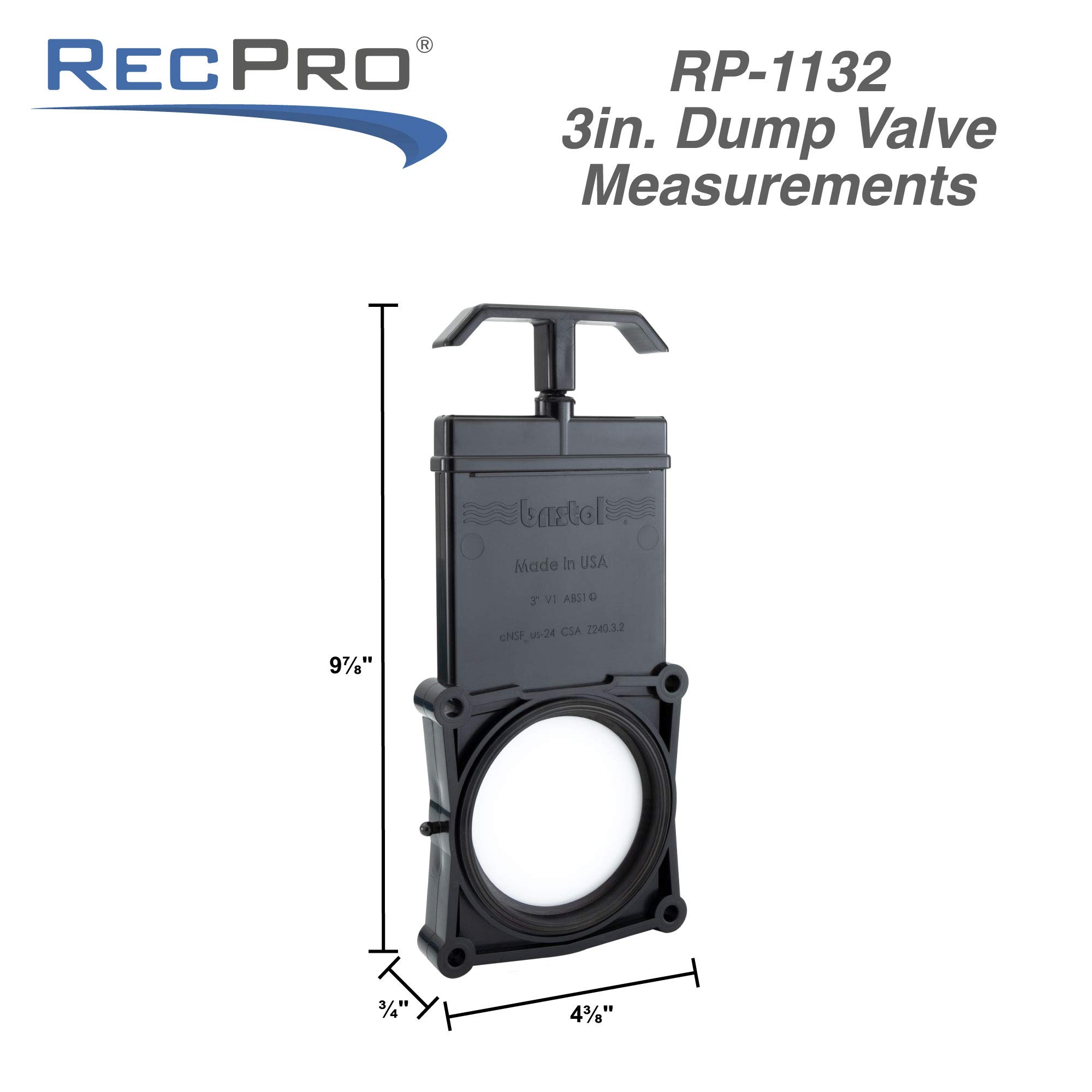 RecPro RV Dump Valve 3" Anonda Replacement | RV Plumbing Fitting | Camper Dump Valve Replacement