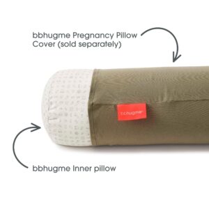 bbhugme Pregnancy Pillow Cover - Cotton Jersey Fabric - Fits Pregnancy Pillow for Side Sleeping - Cover Only, Pregnancy Pillow Sold Separately, Dusty Olive