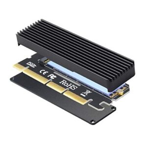 usecl m.2 nvme adapter with heat sink, nvme m.2 ssd to pci-e x4/x8/x16 converter card, support 2230 2242 2260 2280, compatible for windows xp 7 8 10