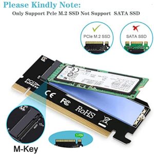 USECL M.2 NVME Adapter with Heat Sink, NVME M.2 SSD to PCI-e x4/x8/x16 Converter Card, Support 2230 2242 2260 2280, Compatible for Windows XP 7 8 10