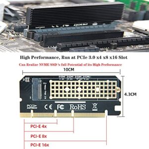 USECL M.2 NVME Adapter with Heat Sink, NVME M.2 SSD to PCI-e x4/x8/x16 Converter Card, Support 2230 2242 2260 2280, Compatible for Windows XP 7 8 10