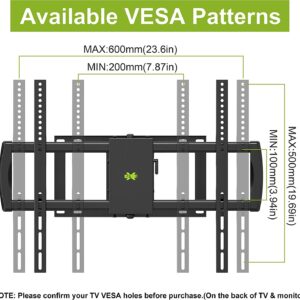 USX MOUNT Full Motion TV Wall Mount for 42-90 inch TV, Wall Mount TV Bracket with Articulating Swivel Tilt, Hold TV up to 150lbs, Max VESA 600x400mm