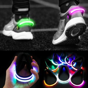 proloso 8 pack shoe lights for runners clip on shoe clip lights for running at night walking jogging biking cycling safety accessories