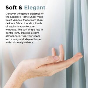 Sapphire Home Window Scarf Valance Curtains - Extra Long Sheer Valances for Windows - Voile Swag Curtains for Living Room, Kitchen, and Bedroom Decor, Weddings, Events - 37" x 216" - 1 pc - Royal Blue