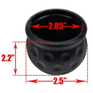 Modengzhe 2.5-Inch Diameter Universal Trailer Ball Cover, Black PVC Golf Ball Shape Towing Hitch Cover for Towing Car Tow Bar Van Vehicles