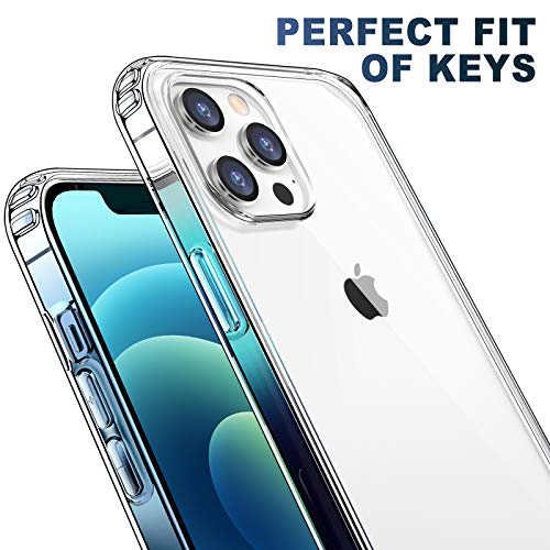 Mkeke Compatible with iPhone 12 Case/Compatible with iPhone 12 Pro Case, Clear Shockproof Protective Phone Cases Slim Thin Cover for iPhone 12/12 Pro 6.1 inch Released in 2020