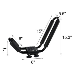 2 Pairs Kayak Rack J-Bar Car Roof Rack for Canoe Carrier SUP Paddle Surfboard Mount on Car SUV and Truck Crossbar， Includes 4 Pcs Roof Rack Tie Down Cam Straps.