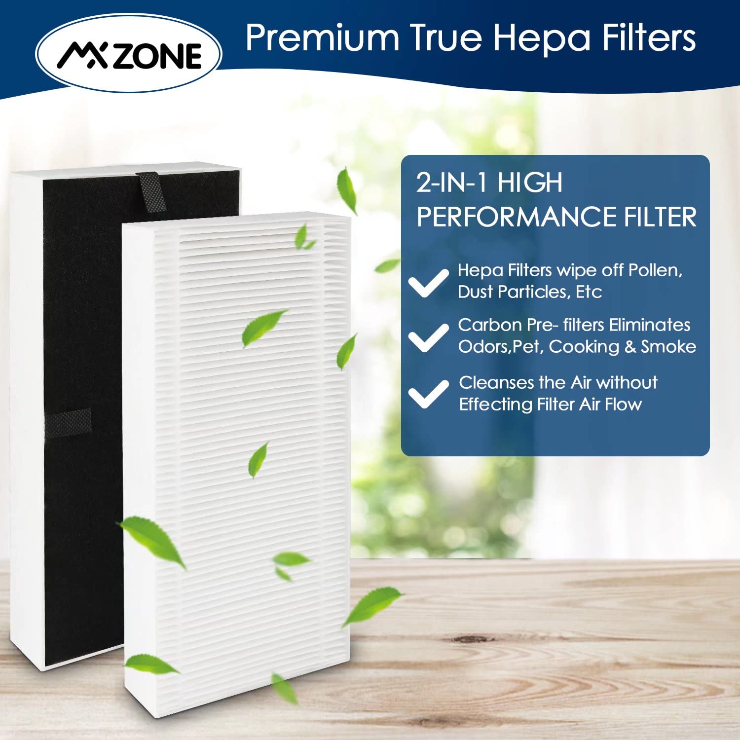 MXZONE True HEPA Filter Replacement Compatible with Febreze FRF102B and Honeywell Filter U, HHT270, HHT290 Series Air Purifier