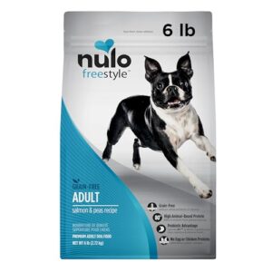 nulo freestyle adult dog food, premium all natural grain-free dry small kibble dog food, with bc30 probiotic for healthy digestion, and high animal-based protein with no chicken or egg alternatives