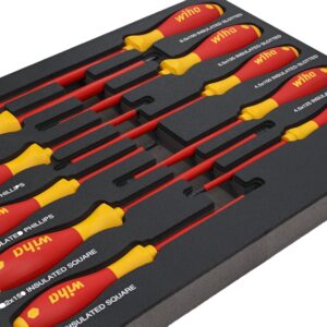 Wiha 32080 10 Piece Insulated SoftFinish Cushion Grip Screwdriver Tray Set