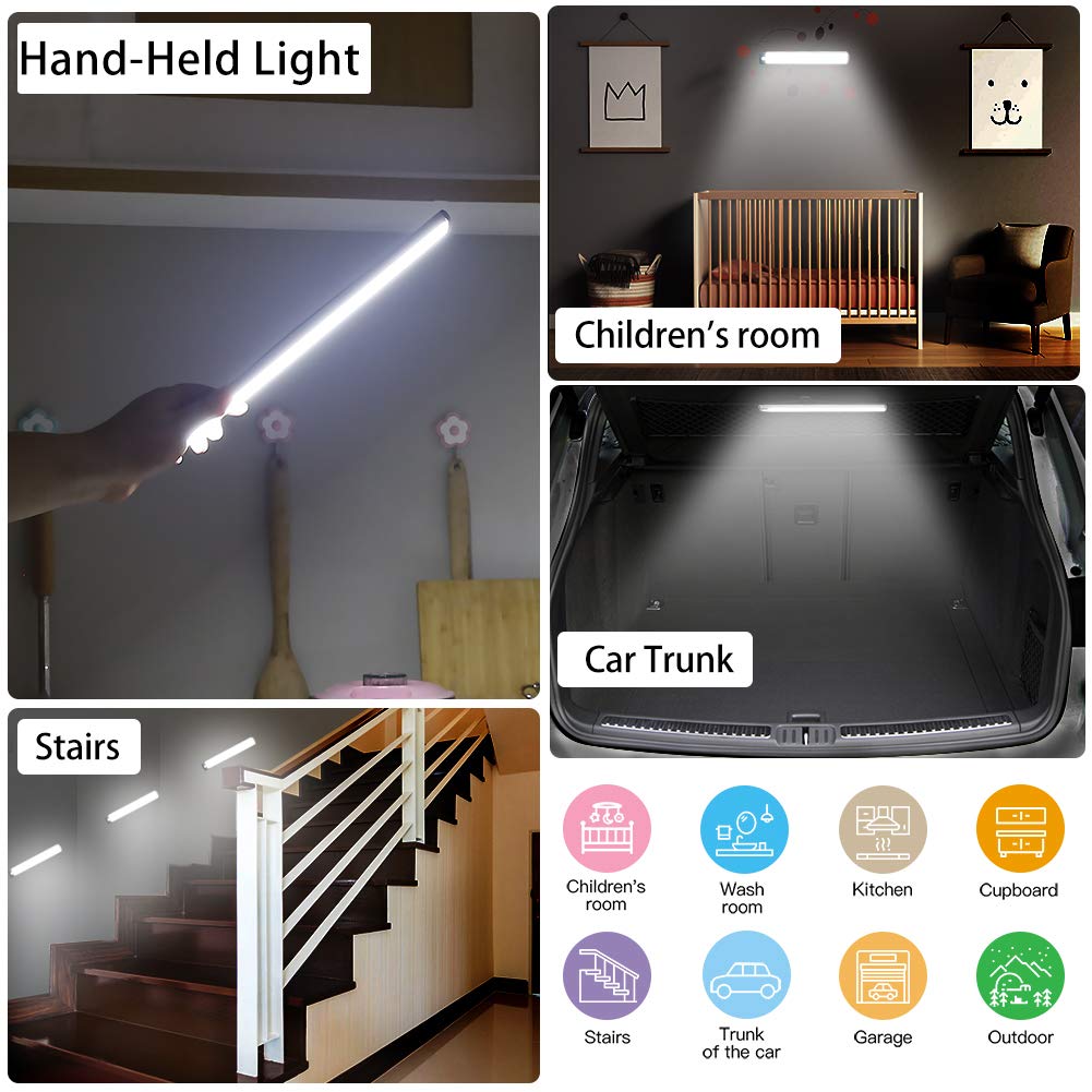 Rechargeable Motion Sensor Led Lights Ultra Thin Softer Under Counter 54-LED Closet Lighting Battery Operated Wireless Kitchen Under Cabinet Lighting Stick On Night Light (2PACK)