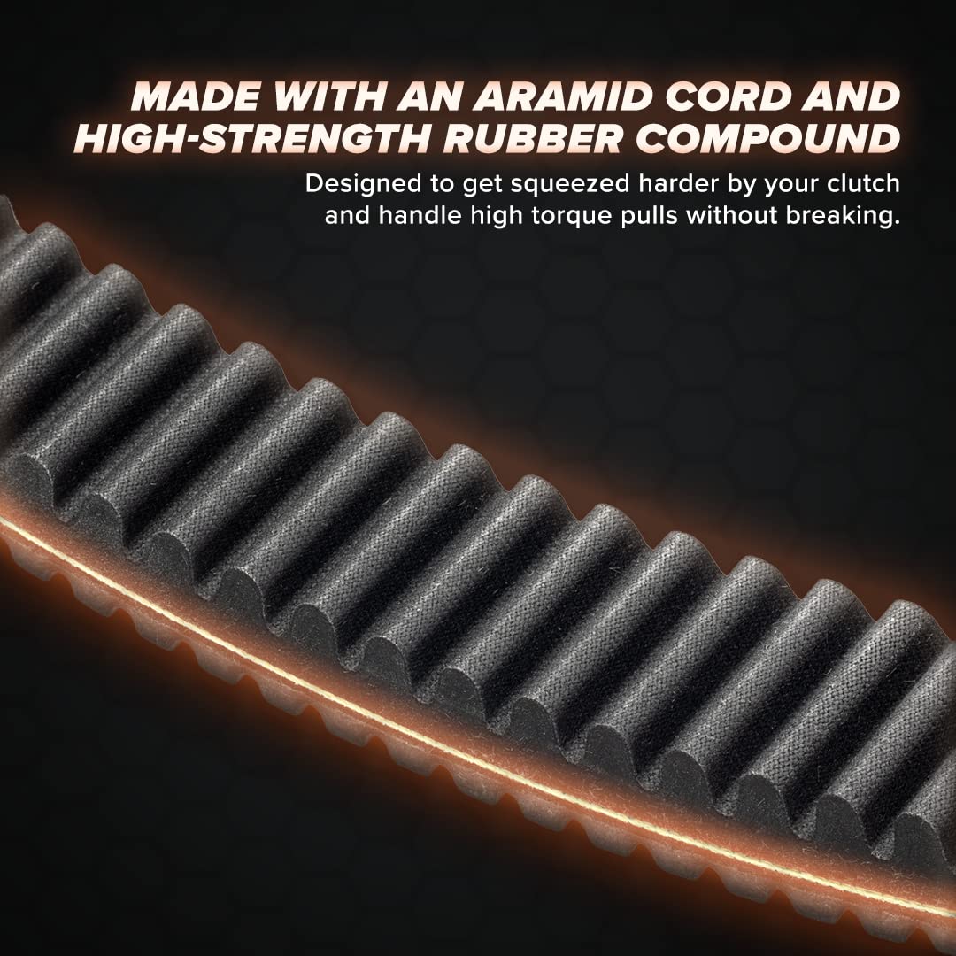 SuperATV Heavy-Duty Extreme Badass CVT Drive Belt for 2011-2020 Polaris RZR 900 (All Models) | Aramid Fiber Cord & High Strength Rubber | Smooth Engagement | Higher Power Transfer Through Clutch