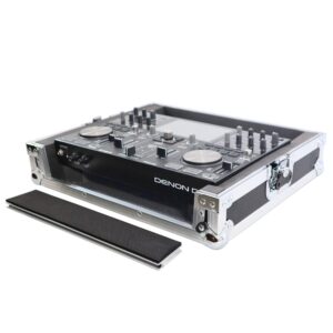 ProX X-PRIMEGO ATA Style Flight Travel hard Case for Denon DJ Prime Go Digital Controller - Silver On Black