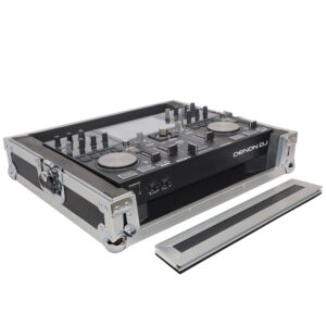 ProX X-PRIMEGO ATA Style Flight Travel hard Case for Denon DJ Prime Go Digital Controller - Silver On Black