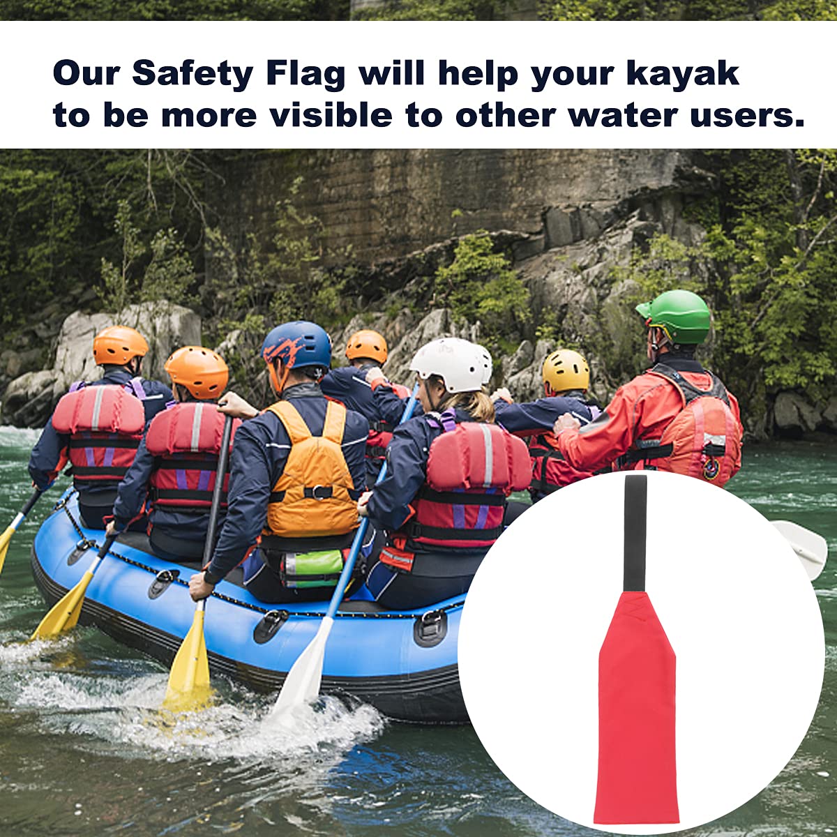 YUNNLEZT Kayak Red Flag Travel Warning Flag with Webbing Fit for Kayaks Canoes Trucks Accessories on The Water