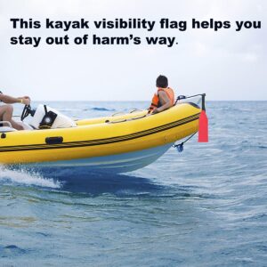 YUNNLEZT Kayak Red Flag Travel Warning Flag with Webbing Fit for Kayaks Canoes Trucks Accessories on The Water