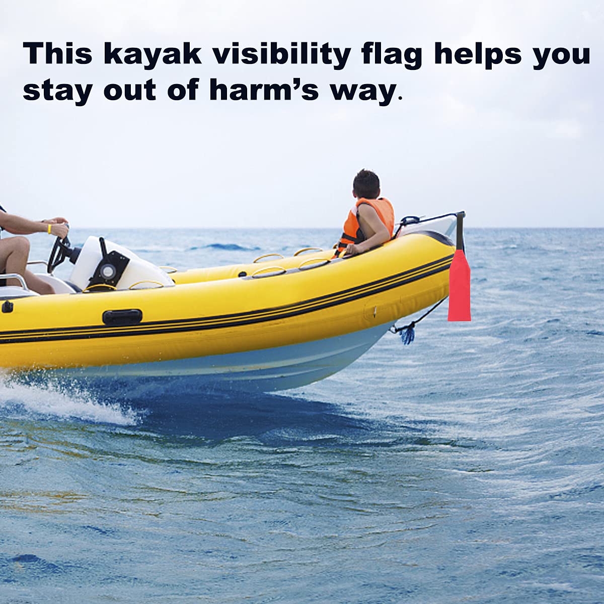 YUNNLEZT Kayak Red Flag Travel Warning Flag with Webbing Fit for Kayaks Canoes Trucks Accessories on The Water