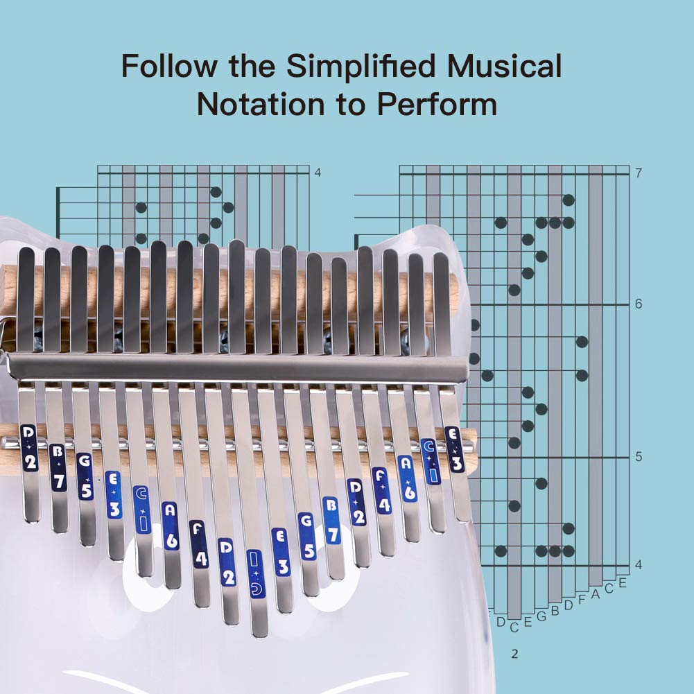 Kalimba Thumb Piano, Portable Finger Piano, Handheld Musical Instrument with Bag and Study Instruction